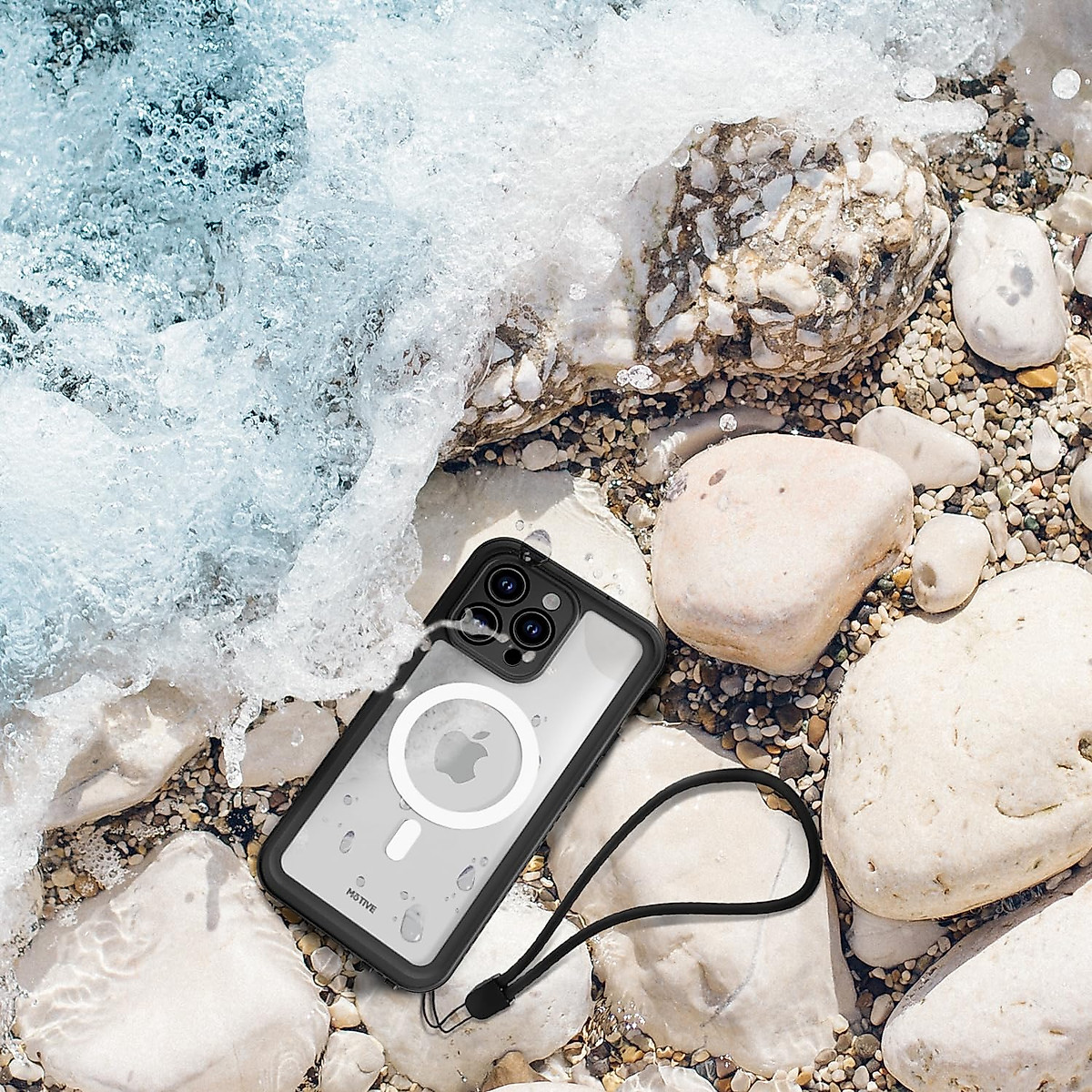 MOTIVE Waterproof Case for iPhone 15 Pro Max, Built-in Screen Protector, Compatible with MagSafe, Dustproof, Shockproof, Complete 360° Water Resistance case for iPhone 15 Pro Max 6.7" | Black