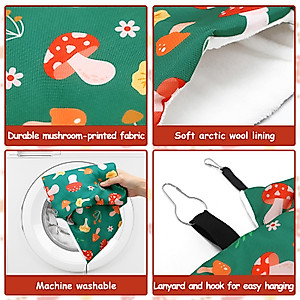 Mushroom Guinea Pig Rat Hammock and Hideout Bed Hamster Ferret Hanging Hammock and Tunnel Tube Soft Cage Accessories for Small Animals Chinchilla Sugar Glider Squirrel Sleep Play Hide In Fungi Design