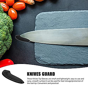 Hemoton Blade Knife Tip Protector Cover Plastic Knife Point Guard Reusable Cutter Tip Protecting Sleeves Sheath for Chef and Kitchen Utility Knives 50pcs Black