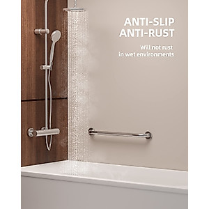 24 Inch Anti Slip Shower Grab Bar, Munzong Stainless Steel Bathroom Grab Bar, Satin Brushed Nickel Knurled Bathroom Balance Bar,Safety Hand Rail Support Handicap Elderly Senior Assist Bath Handle