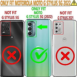 STARSHOP Motorola Moto G Stylus 5G 2022 Phone Case, with [Tempered Glass Screen Protector Included] PU Leather Wallet Shockproof Cover Kickstand with Card Holder Slots & Magnet Closure -Black