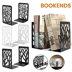 2pcs Metal Bookend Bracket Universal Hollow Forest Animal Shaped Book Office Shelf Book Support Stop Holder Stand Book