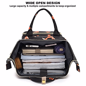 Dezcrab Fox Laptop Backpack for Women, College Bookbag School Backpack Work Business Travel 15.6 Inch Computer Backpacks