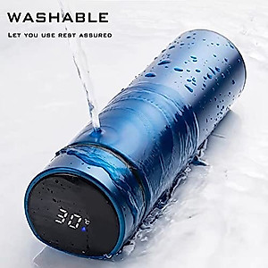 CAUZAMARE 17 oz TES1A Logo Frosted Travel Mugs & Tumblers Vacuum Insulated Stainless Steel Thermal Bottle Fashion Business Thermal Cup for Hot or Cold Drink Coffee Or Tea (Red)