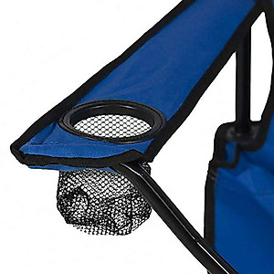 Double Folding Picnic Chairs with Umbrella Mini Table Beverage Holder Carrying Bag Table Cooler Beach Camping Chair for Beach Patio Pool Park Outdoor Portable Camping