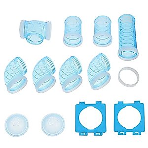 PATKAW Hamster Tubes, 1 Set Hamster Tunnels DIY Hamster Cage Accessories Guinea Pigs Tunnel Tube Toys Hamster Hideout for Small Animals to Exercise and Play (Blue)