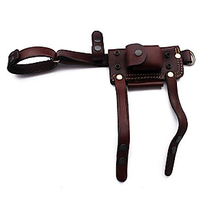 GCS Custom Handmade Leather Sheath - Vertical Drop Leg Carry for 6" or Smaller Fixed Blades GCS 167