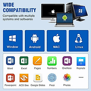 KICKDOT Presentation Clicker Remote with Red Laser Pointer, Finger Ring Powerpoint Clicker Rechargeable, RF 2.4GHz Wireless Presenter Slideshow Clicker for Powerpoint/Presentation/Google Slides/Mac/PC