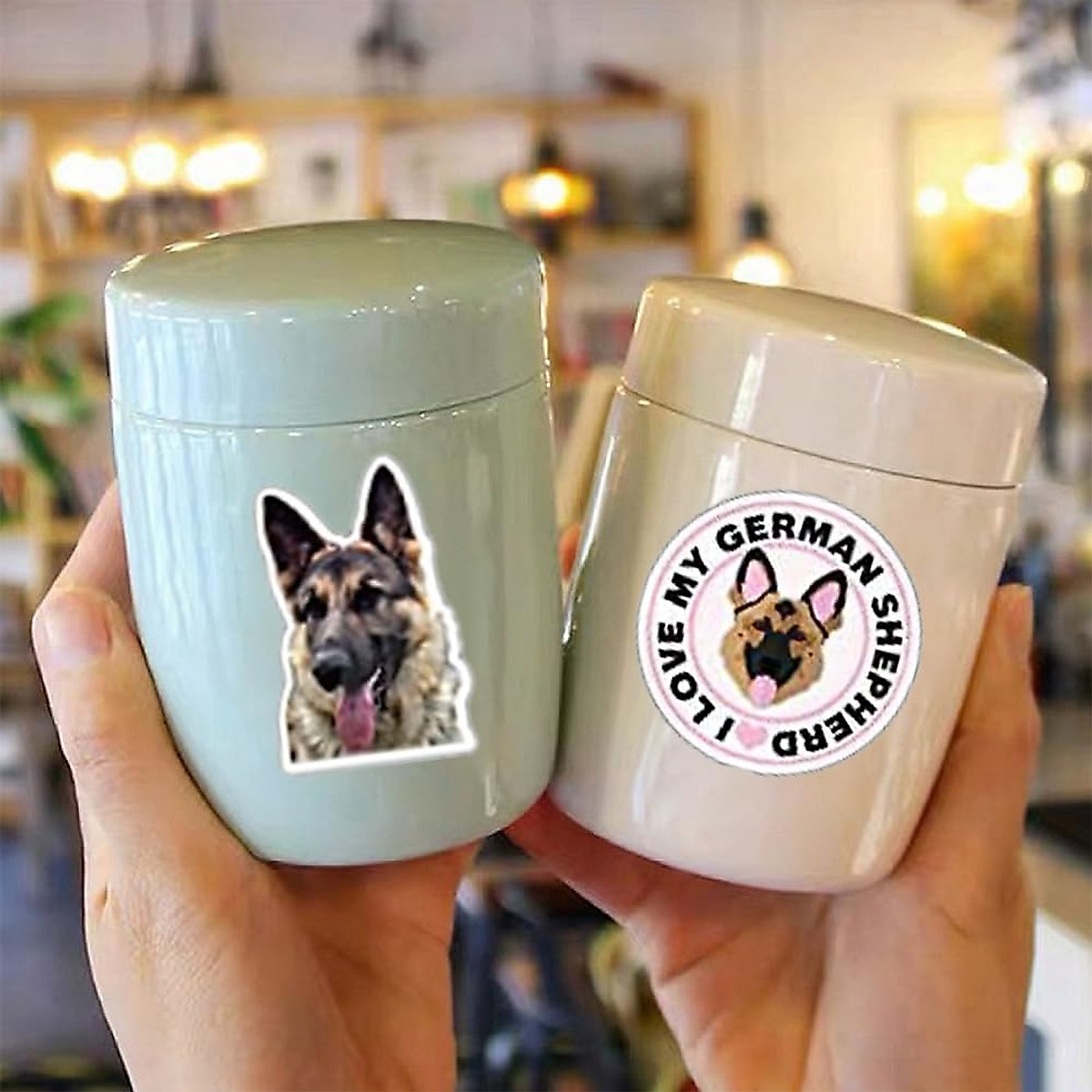 50 Pcs German Shepherd Dog Stickers Huntaway Waterproof Vinyl Stickers for Water Bottles Laptop Luggage Cup Mobile Phone Skateboard Decals, Suitable for Kids, Teens, Adults