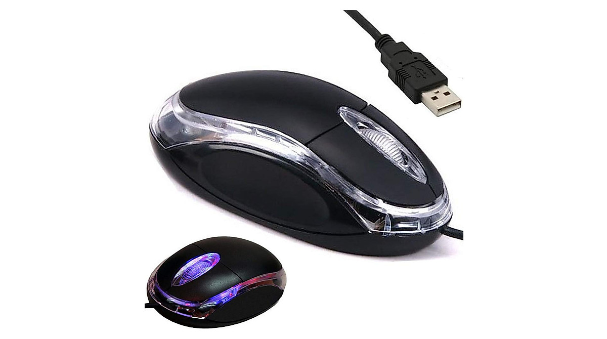 ANRANK UM2030AK Black USB Optical 3-Button 3D Mouse Scroll Wheel LED Light Mouse Mice for PC ...