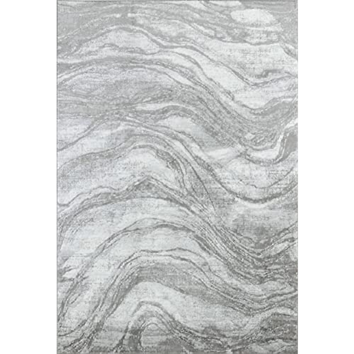 GLORY RUGS Modern Abstract Area Rug 2x3 Grey Faded Soft for Living Room Bedroom Home and Office
