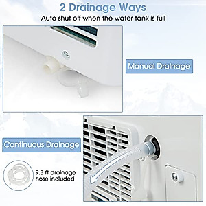 COSTWAY Portable Air Conditioner, 8000 BTU 3-in-1 Personal AC Unit with Built-in Dehumidifier, Fan Mode, Sleep Mode, 24H Timer, Remote Control, Remote Control, Cools up to 250 Sq. Ft for Bedroom