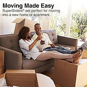 SuperSliders 4703395N Reusable Felt Furniture Movers for Hardwood Floors- Quickly and Easily Move Any Item, 5” Square (4 Pieces),Black