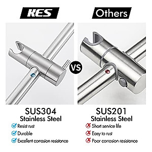 KES Shower Slide Bar 30-Inch with Adjustable Handheld Shower Head Holder for Bathroom Wall Mount SUS 304 Stainless Steel Brushed Finish, F209S78DG-BS