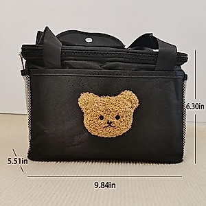 Josfey Kawaii Lunch Bag Cute Lunch Box Aesthetic Lunch Bag Insulated Lunch Bag Women Lunch Box Lunch Bag for Women (Brown)