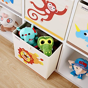 DODYMPS Foldable Animal Toy Storage Bins/Cube/Box/Chest/Organizer for Kids & Nursery, 13 inch (Cute Triceratops)
