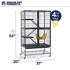 Prevue Pet Products 485 Feisty Ferret Home with Stand, Black Hammertone