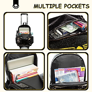 Girls Rolling Backpack Wheels Backpacks Kids Luggage for Elementary Preschool Suitcase Trip Laptop Backpack for Girls