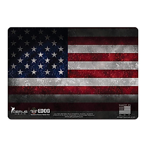U.S. Flag 5 PC EDOG Cerus Gear American Heavy Duty Pistol Cleaning 12x17 Padded Gun-Work Surface Protector Mat Solvent & Oil Resistant & 3 PC Cleaning Essentials & Clenzoil, Made in The USA