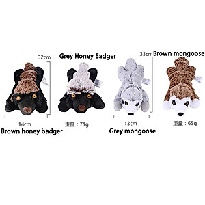 Pet Toys, Dog Squeaky Toys Interactive Toys for Chewers Durable Plush Dog Toys for Small Medium Large Dogs (Brown Groundhog)