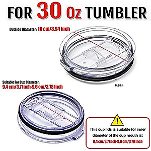 Tumbler Replacement Lids,Tumbler Lids Spillproof 30 oz for YETI Rambler, Ozark Trail, and other Brands Vacuum Insulation Stainless Steel Tumblers (2 Pack)