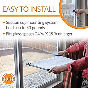 K&H PET PRODUCTS Window Lounger Cat Perch Natural 12 X 23 Inches