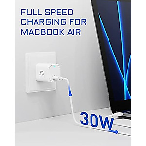 USB C Wall Charger 30W, Aergiatech PD PPS GaN USB C Power Adapter, Type C Fast Charging Block for iPhone 13 Pro Max/13/12 Pro Max, Pixel 6Pro/6, iPad Pro, MacBook Air, Galaxy S22+/S22 Ultra, White