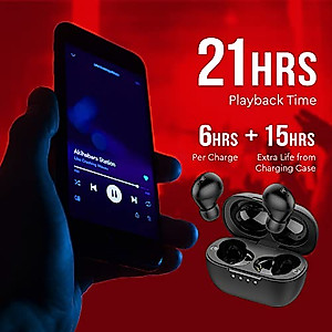 Pluto True Wireless Earbuds, Sleek Earbuds Wireless Bluetooth 5.3 with Fast Charging Feature, Wireless Earbuds for Android and iOS Devices, Up to 21 Hours of Playtime - Plug Arena…