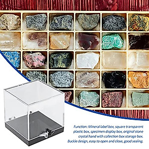 VOSAREA Specimen Display Case Crystal Storage 8pcs Clear Acrylic Box Square Rock Mineral Collection Display Case Specimen Sample Storage Acrylic Show Box Crystal Display Case Trinket Boxes