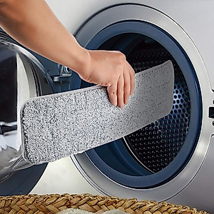 True & Tidy MP-360 Round, Flat, and Squeegee Microfiber Mop Pad Replacement Set for SPRAY-360 Clean Everywhere Spray Mop Kit, Machine Washable up to 100x, 1 Set