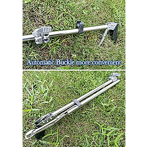 Ouronehome 60" Extra Heavy Duty Snake Tongs Foldable Reptile Grabber Catcher Wide Jaw Handling Tool with Auto Lock and Non-Slip Grip Handle