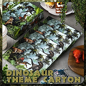 50 Pcs Dinosaur Party Favors 5lb Disposable Paper Food Trays Snack Trays Dinosaur Birthday Party Decorations Dinosaur Party Food Serving Trays for Nacho Hot Dogs Popcorn