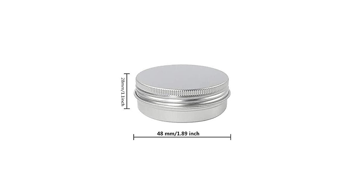 48 Pcs 1 oz Aluminum Tins Silver - Leakproof Screw Top Containers