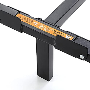 Classic Brands Hercules Compact Heavy-Duty Metal Bed Frame | Adjustable Width Fits Queen, King, and Cal King Mattresses, Black