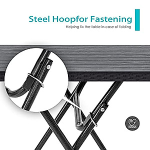 Nuu Garden 3 Pieces Outdoor Patio Bistro Set Premium Resin Folding Bistro Table and Chairs, All Weather Metal Furniture Set for Balcony, Porch, Backyard-Black