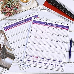 2023-2024 Wall Calendar - 18 Months Calendar 2023-2024 from Jan. 2023 - Jun. 2024, 8.5" x 11", Twin-Wire Binding, Ruled Blocks with Julian Dates, Perfect Wall Calendar for Organizing