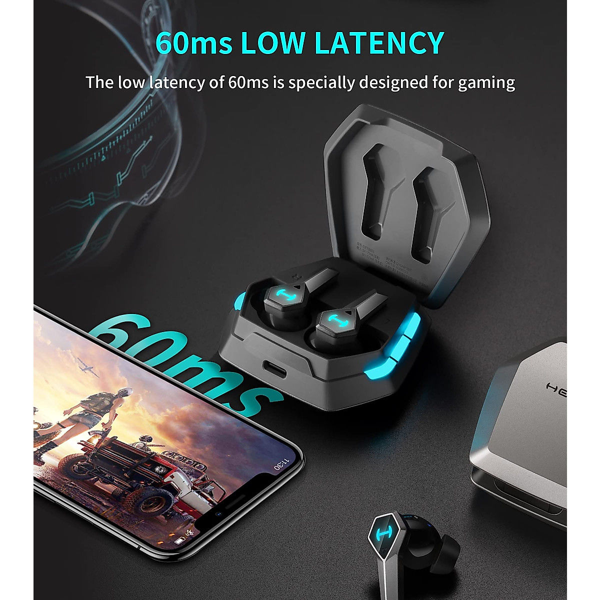 HECATE by Edifier GX04 ANC True Wireless Gaming Earbuds, Active Noise Cancelling Bluetooth Gaming Earbuds with Ultra Low Latency, H+ Special Game Sound Effect, 6 Microphones, RGB Lighting, Fast Charge