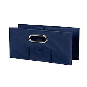 Niche Cubo Set of 12 Half-Size Foldable Fabric Storage Bins with Label Holder- Blue