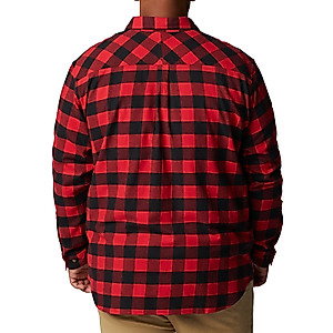 Columbia mens Flare Gun Stretch Flannel, Mountain Red Twill Buffalo Check, Large