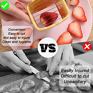 TULOBI 2 PCS Cup Slicer, Stainless Steel Egg Stainless, Strawberry Slicer, Mini Fruit Slicer Cup, Quickly Making Fruit Vegetable Salad, Creative Convenient Kitchen Gadget (Navy Blue + Cyan)