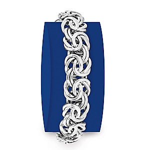 Ross-Simons Italian Sterling Silver Large Byzantine Bracelet. 8 inches