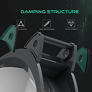 Asiahorse Fish-Bone Argb Case Fans,120mm Quiet Computer Cooling PC Fans Sync/Remote Control, Adjustable Speed, SATA Connection (3pack Grey)