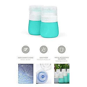 HongMall Squeeze Bottle Salad Dressing Container, Dressing to Go for Lunch and Travel, Portable Sauce Leakproof Mini Storage Bottles (Food-Grade Silicone, BPA Free), 1.3 oz (Set of 4)