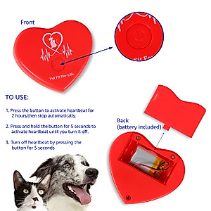 Pet Fit For Life Rechargeable Heart Beat Simulator with USB Cord - Reduce Pet Anxiety with This Heartbeat Sound Machine - Your Cat, Kitten, Dog, or Puppy Will Love It