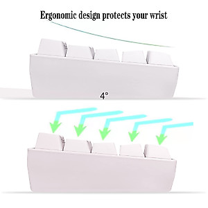 Snpurdiri 60% Wired Gaming Keyboard, 61 Keys RGB Backlit Wrist Rest Ultra-Compact Mini Waterproof Keyboard for PC Computer Gamer (White)