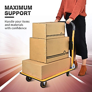 Wellmax Platform Cart Dolly 330lb Yellow and 660lb Blue Color