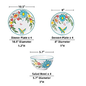 KINGSBULL HOME Dinnerware Set Dish Set Dinnerware Sets Plates and Bowls Sets