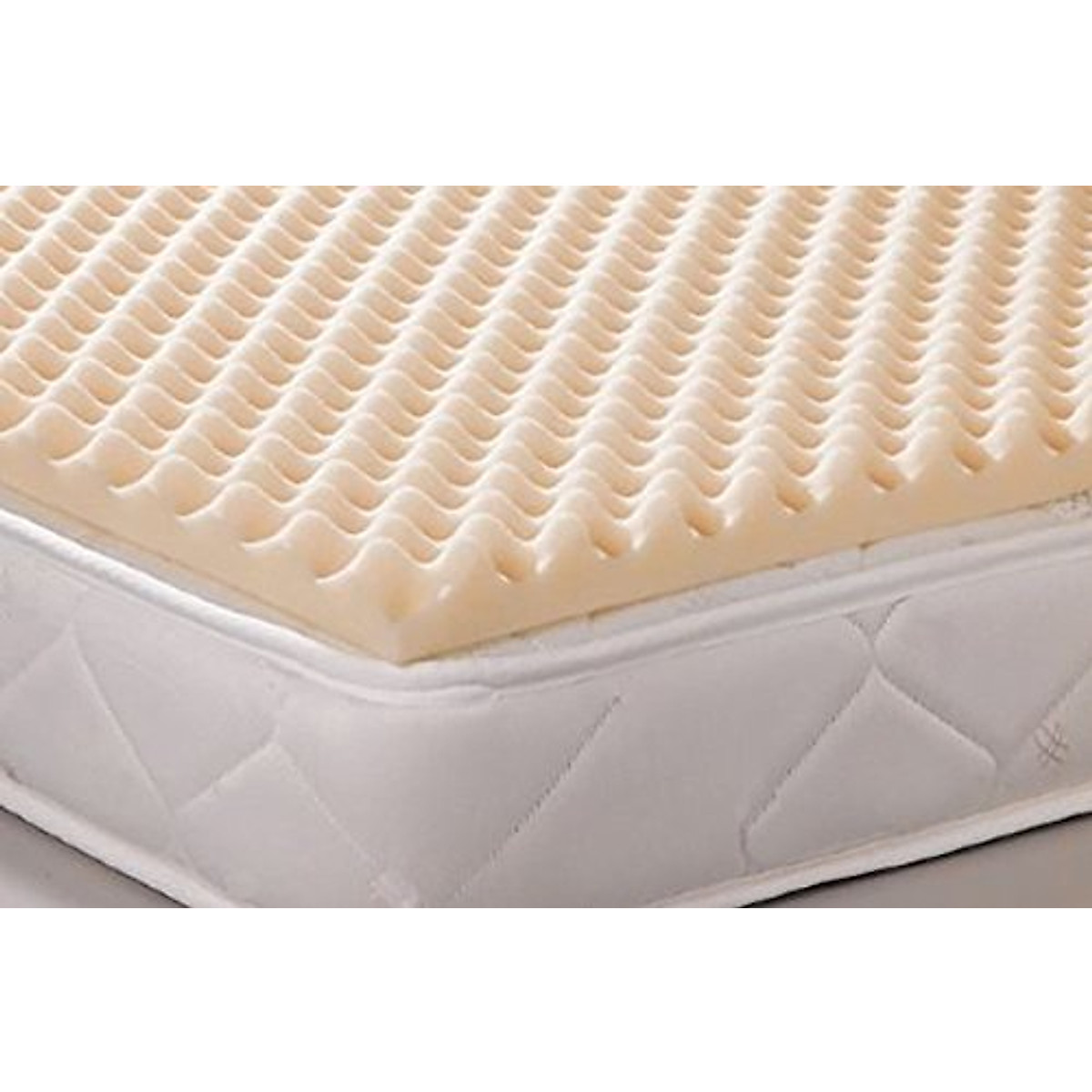 Geneva Healthcare Egg Crate Convoluted Foam Mattress Pad 2" Standard King Size Topper - 2" x 76" x 80"
