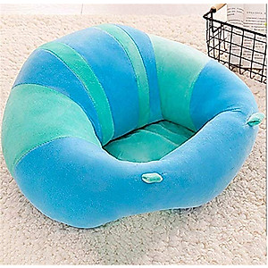 SealSee Baby Support Seat Sofa Plush Soft Animal Shaped Baby Learning to Sit Chair Keep Sitting Posture Comfortable for 3-16 Months Baby (Blue)