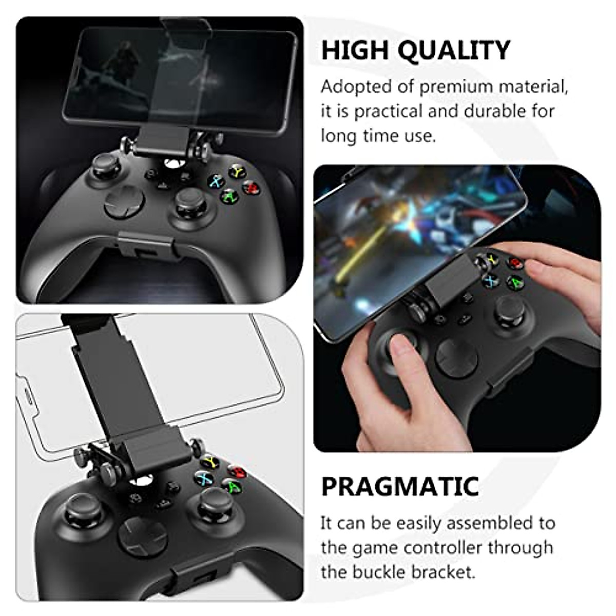 SOLUSTRE Controller Holder Controller Grips Controller Phone Stand with Holder Gamepad Mounted Conter Mount Cell Game Compatible Adjustable Bracket for Plastic Controller Holder Controller Grips